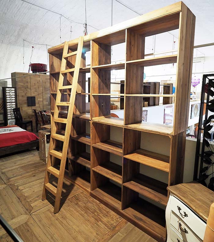 Libreria con scala - in legno offerta nuovimondi outlet