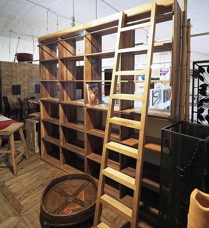 Libreria con scala - in legno offerta nuovimondi outlet