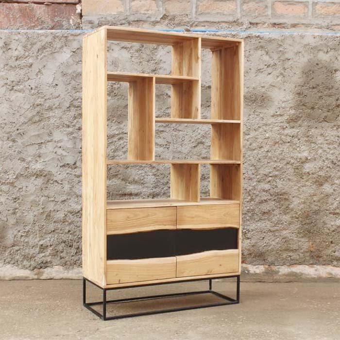 Libreria in legno di mango stile minimal design - prezzo nuovimondi