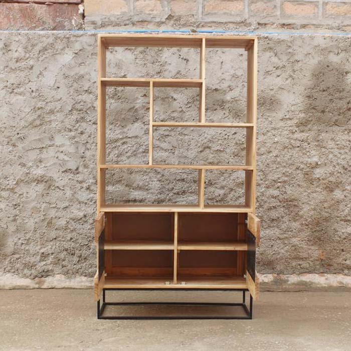 Libreria in legno di mango stile minimal design - prezzo nuovimondi